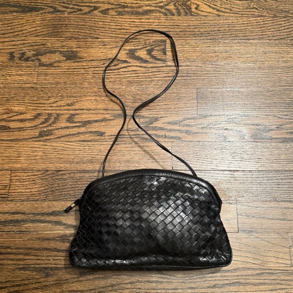 Bags | Vintage Morris Moskowitz Genuine Leather Woven Black Bag | Poshmark